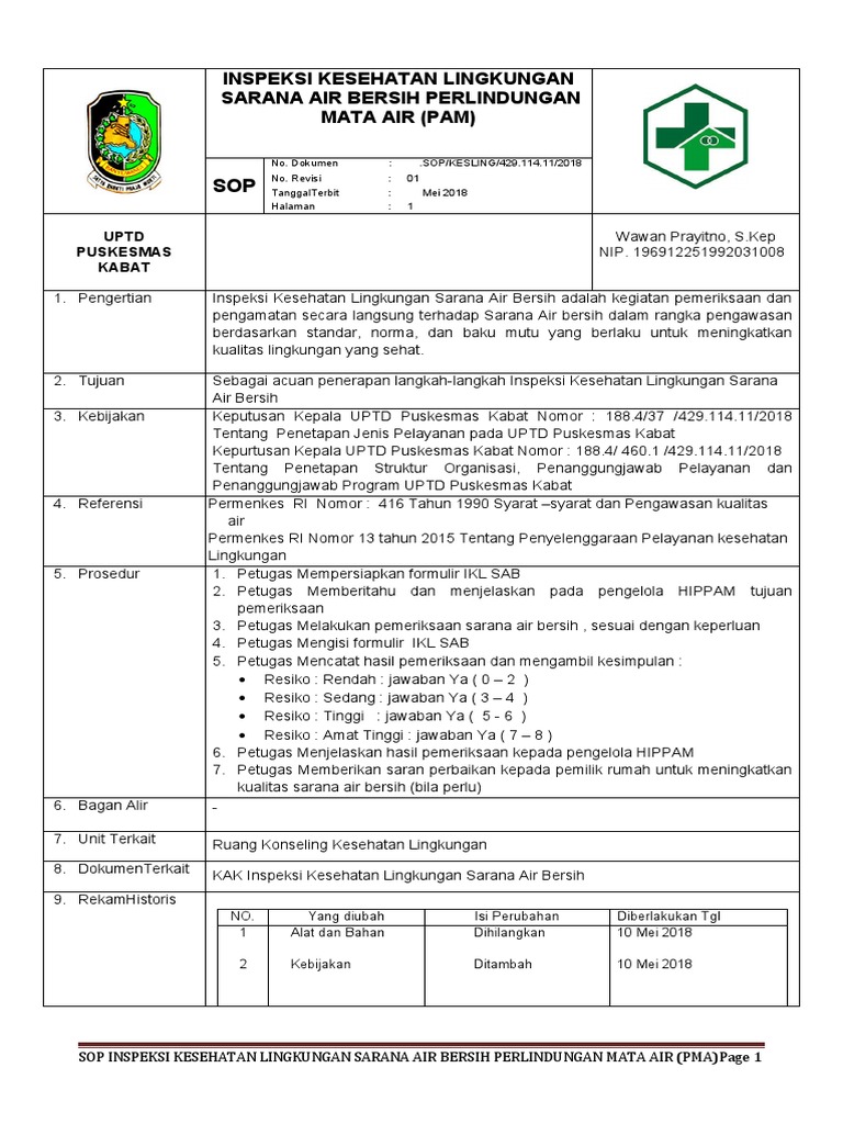 Sop Ikl Sab Pam 2018 | PDF