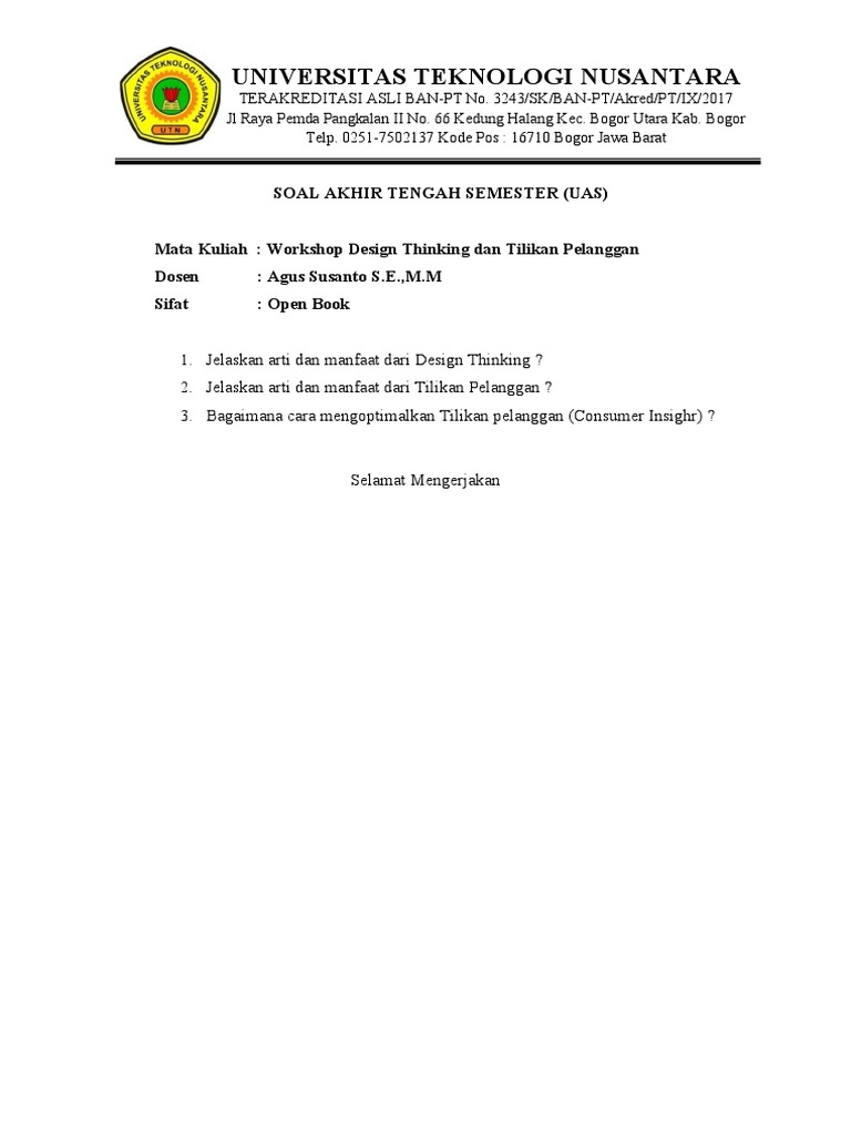 Soal UAS Design Thinking | PDF