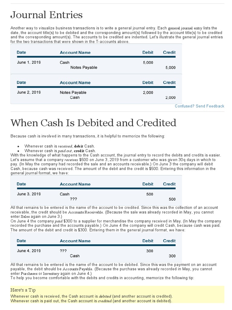 Journal Entries | PDF