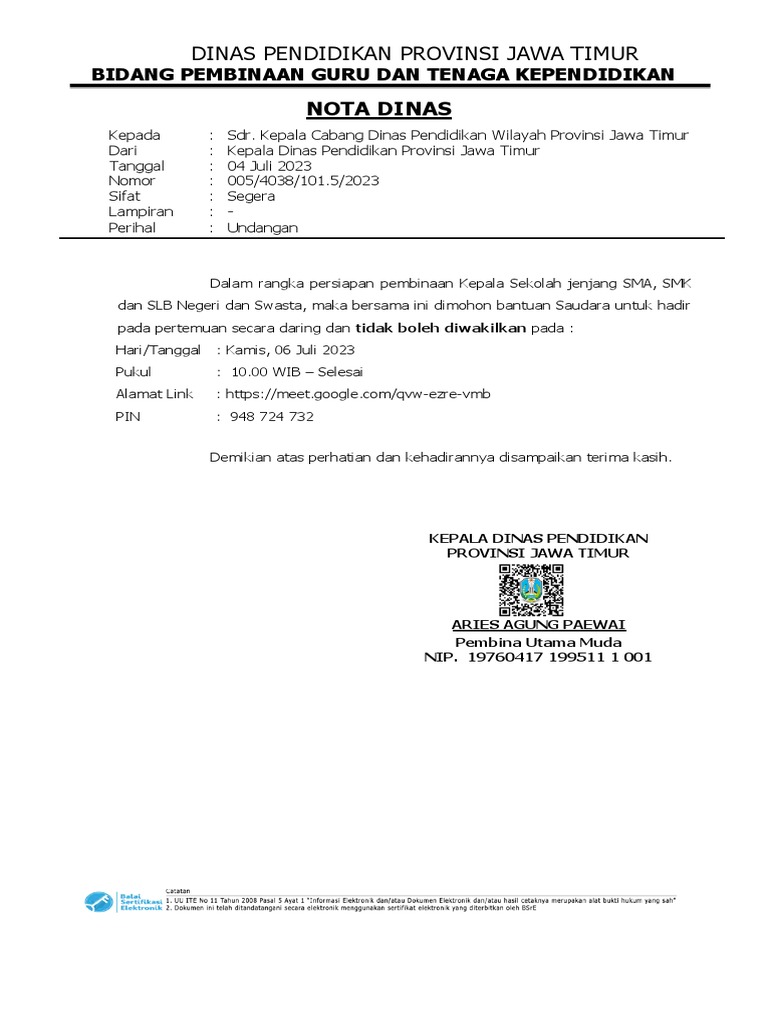 Nota Dinas - Und. Bakorwil KS - Sign | PDF