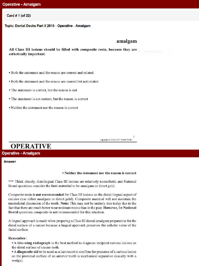 Dental Decks Operative | PDF