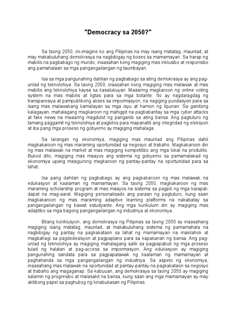 Democracy Sa 2050 | PDF