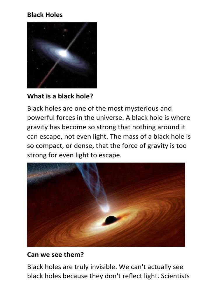 Black Hole - Lesson | PDF | Black Hole | Stars