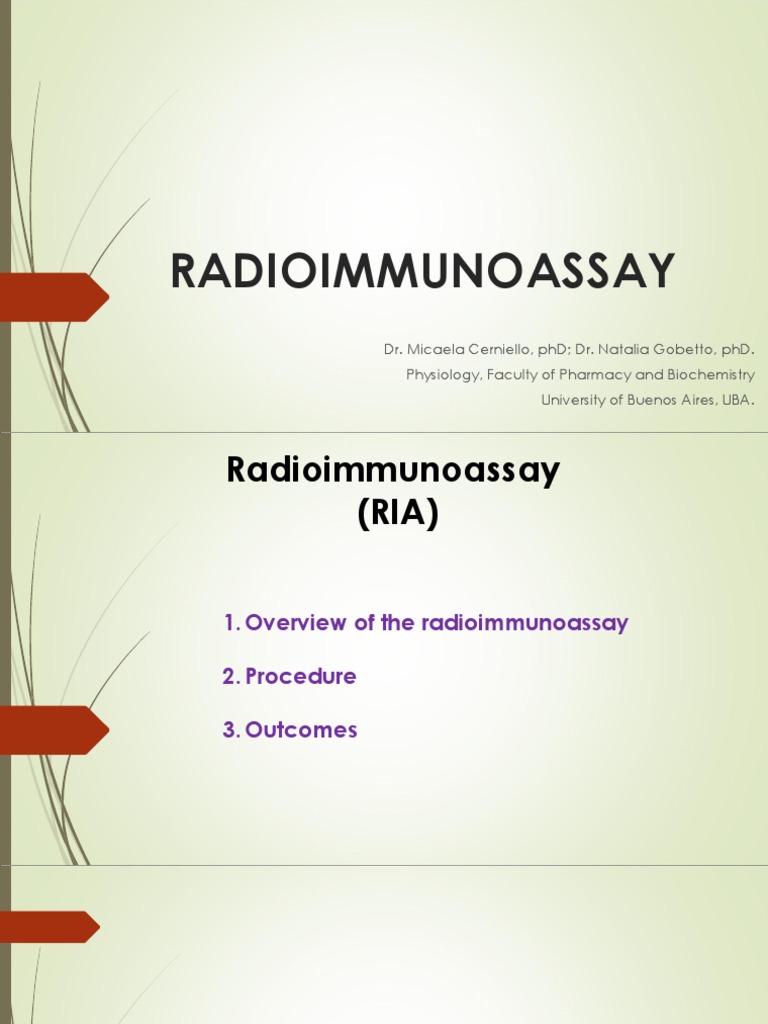 6 - Technique - Radioimmunoassay - Clase RIA Maestria 2019 | PDF | Chemistry | Biochemistry