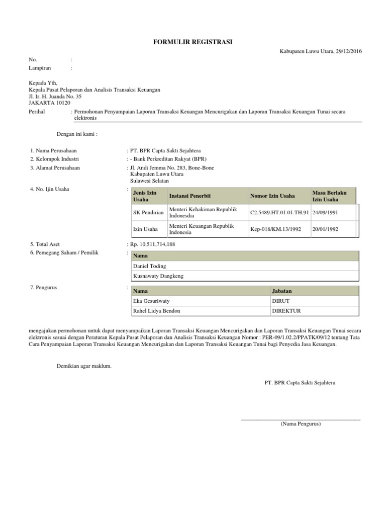 Permohonan Laporan Keuangan | PDF