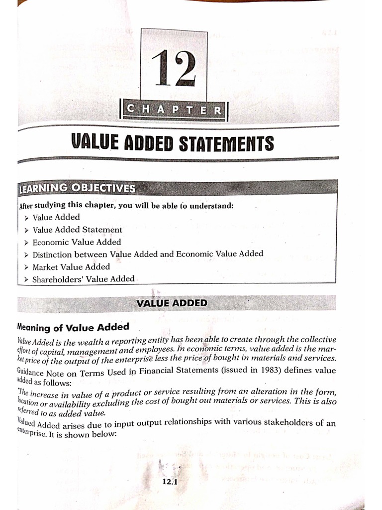 Value Added Statement | PDF