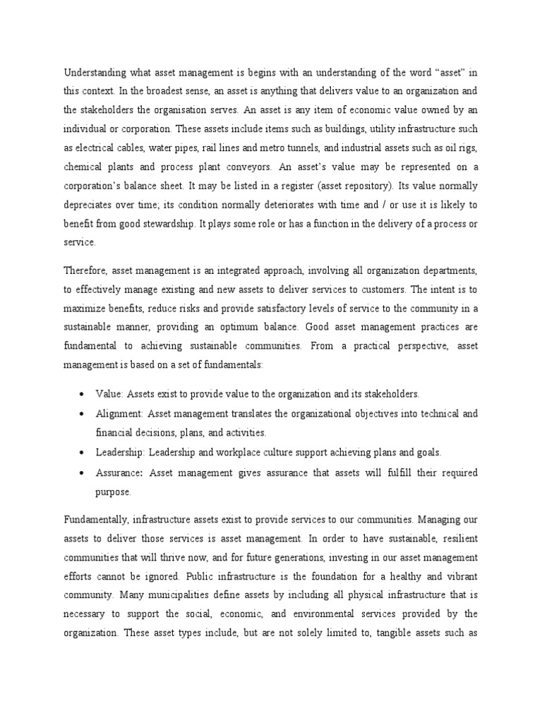 Asset Management | PDF