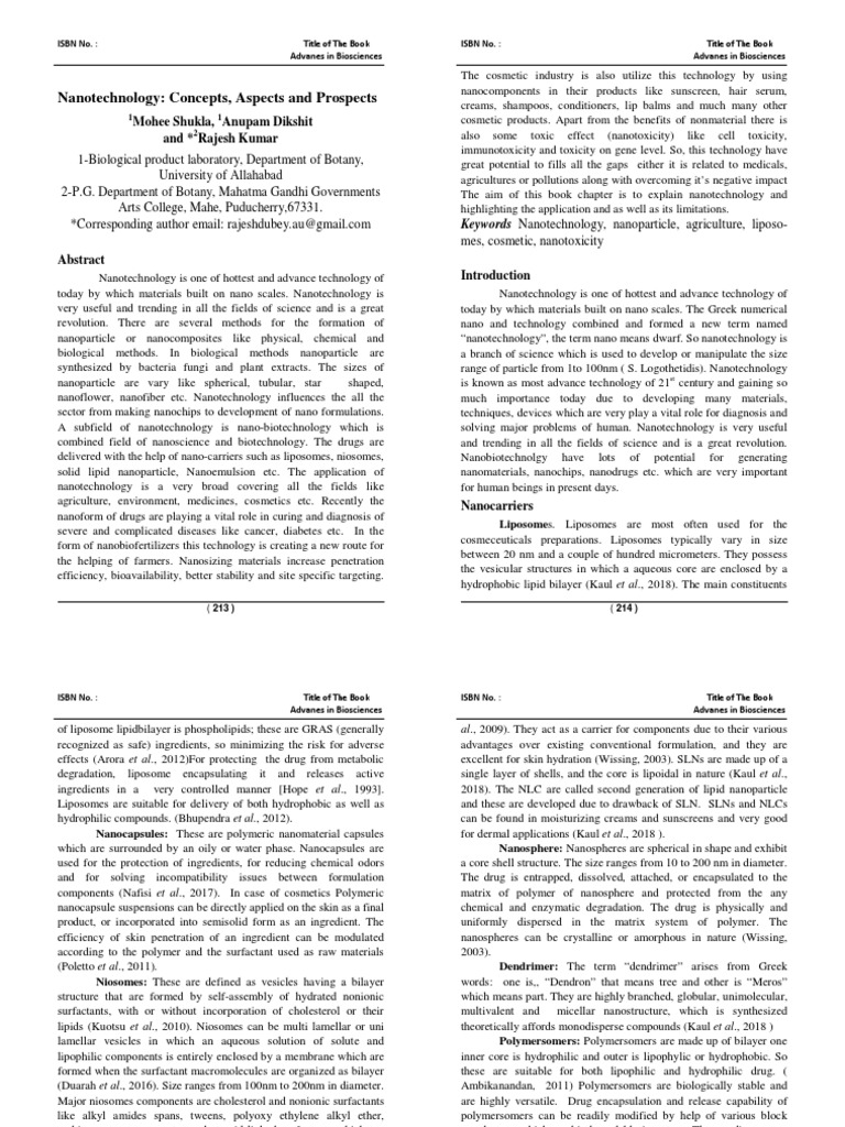 Nanotechnology Book Chapter | Download Free PDF | Nanotechnology ...