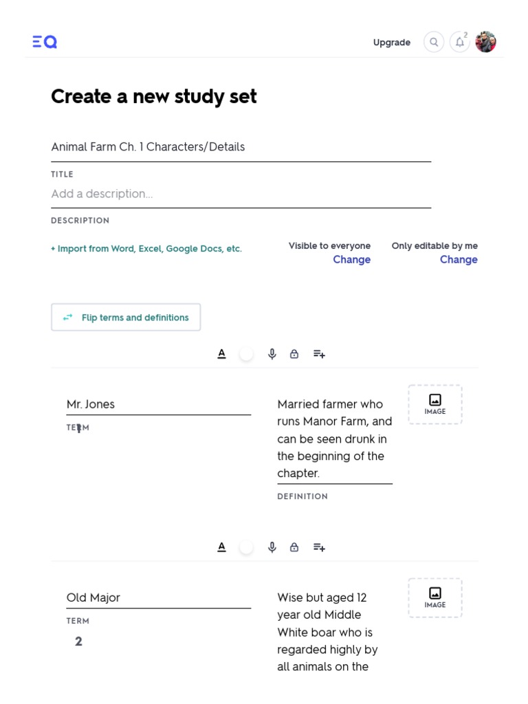 Animal Farm CH 1 Characters Details | PDF