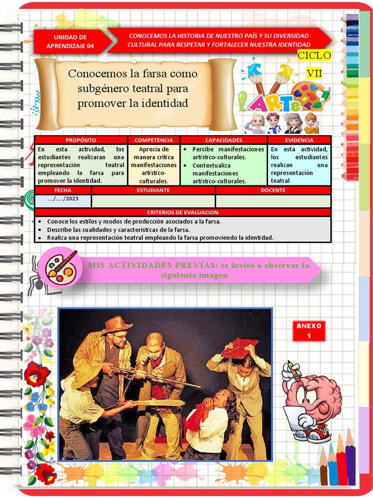 Conocemos La Farsa Como Subgénero Teatral para Promover La Identidad | PDF