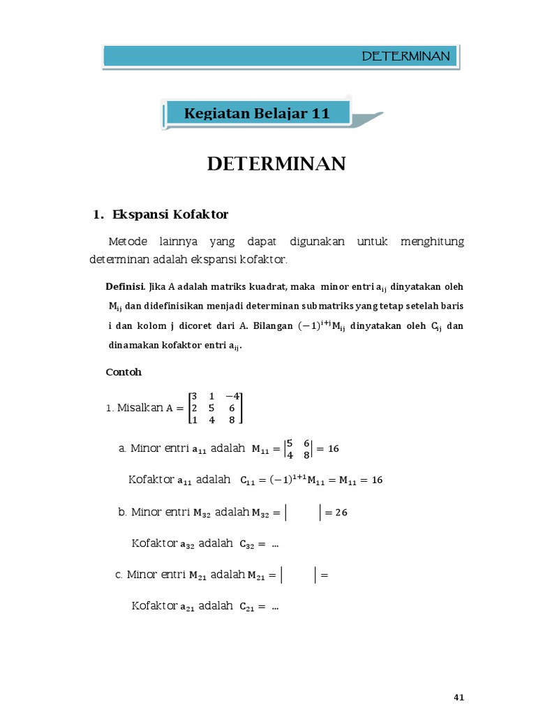 Ekspansi Kofaktor | PDF