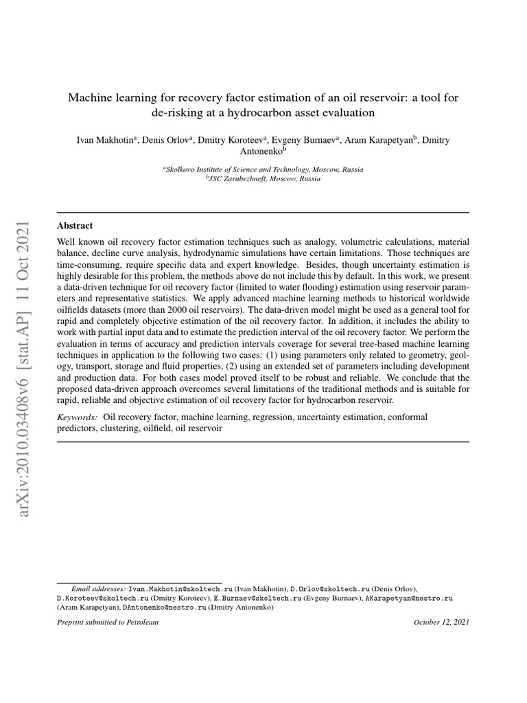 2010.machine Learning For Recovery Factor Estimation of An Oil ... 2010.machine Learning For Recovery Factor Estimation of An Oil ...