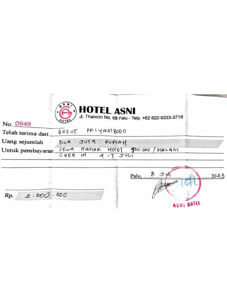 Nota Bil Hotel | PDF