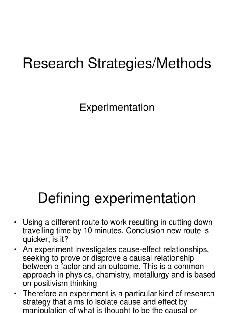 8.2 Research Strategies or Methods, Experiment | PDF | Experiment | Causality