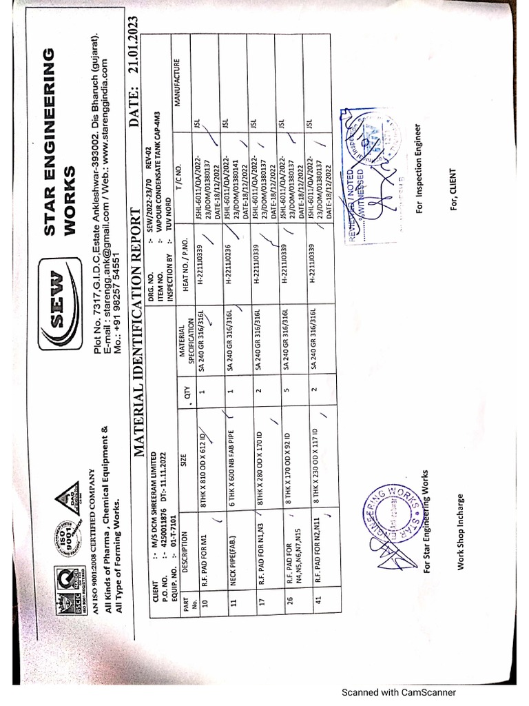 DCM Inspection Report | PDF DCM Inspection Report | PDF