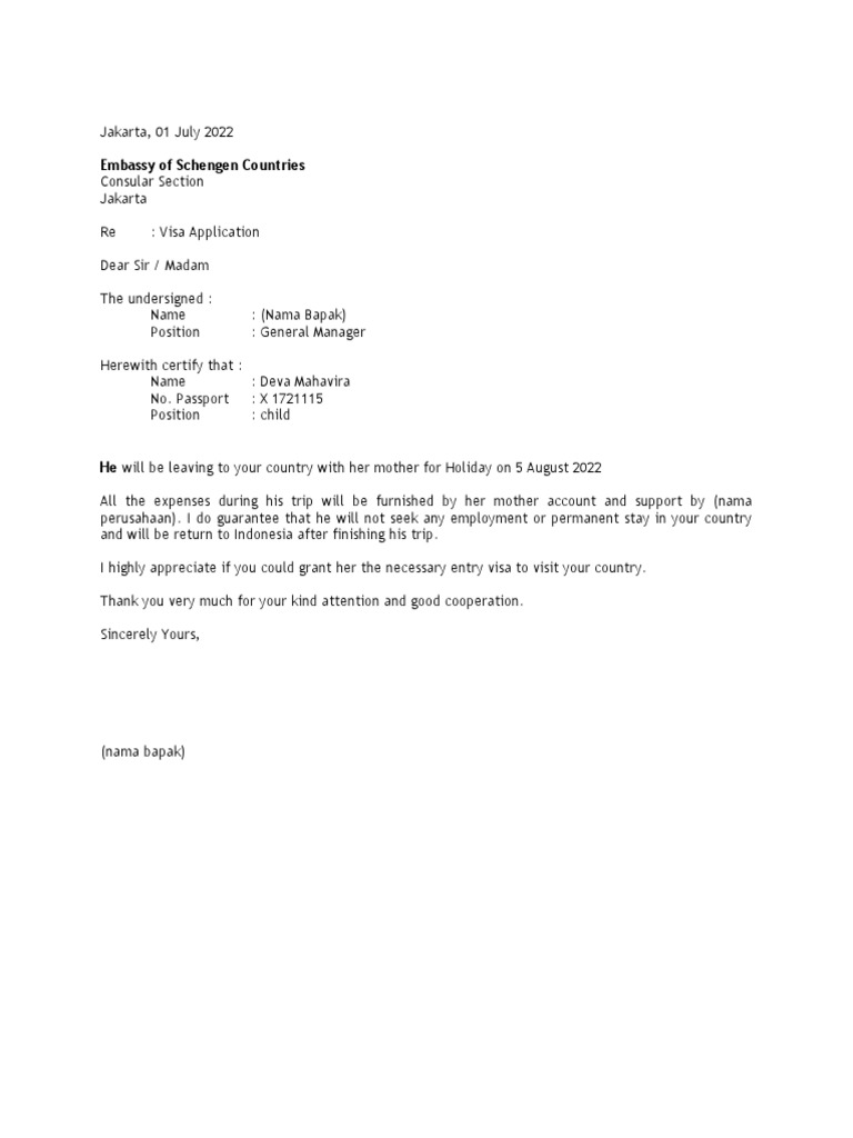 Contoh Surat Sponsor Visa | PDF Contoh Surat Sponsor Visa | PDF