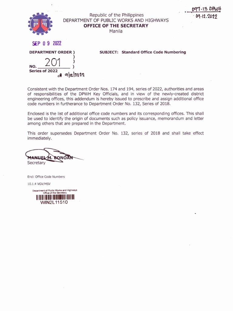 Standard Office Code Numbering 2022 | PDF