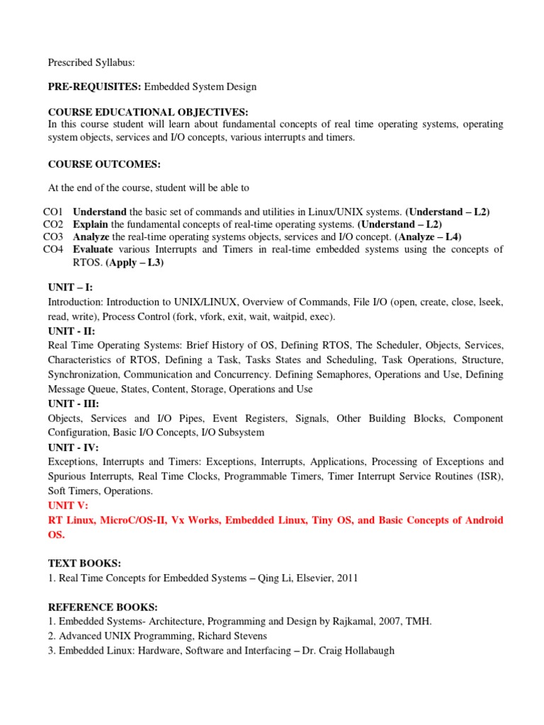 RTOS - Unit-5 Notes | PDF | Operating System | Kernel (Operating System) RTOS - Unit-5 Notes | PDF | Operating System | Kernel (Operating System)