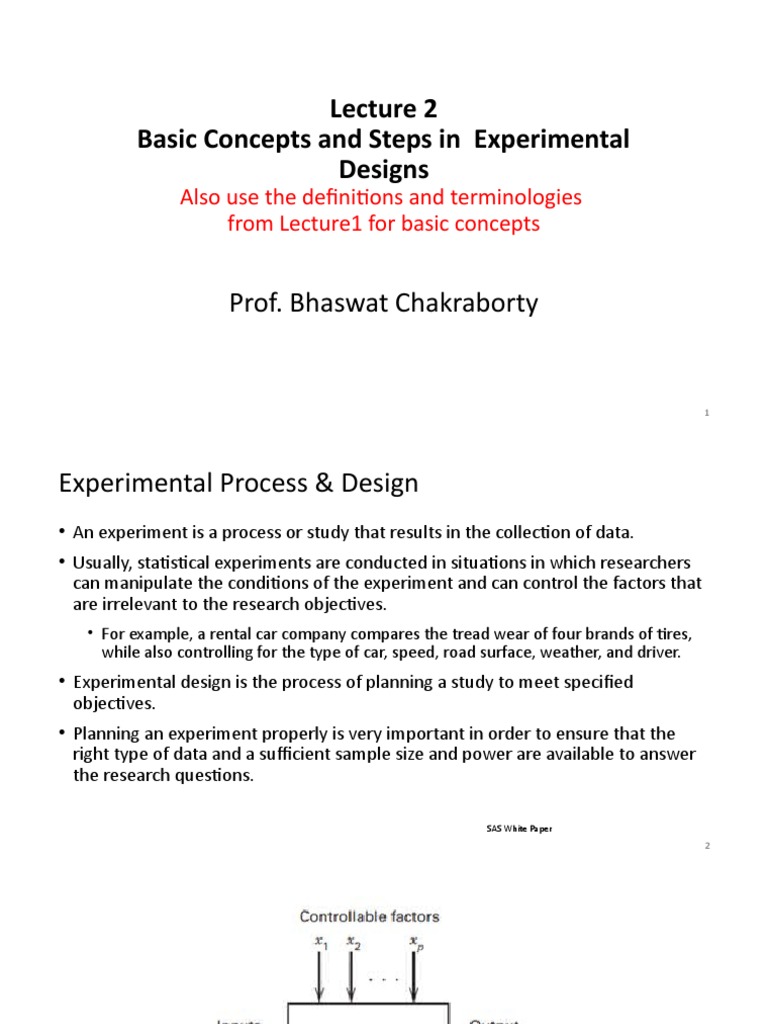 Lecture 2 Basic Cocepts & Steps | PDF | Experiment | Design Of Experiments