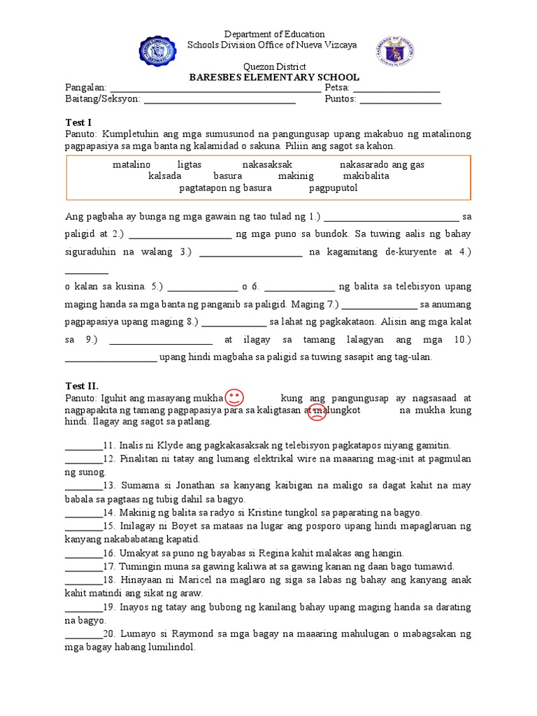 Weekly Test Esp 5 Week 4 Pdf