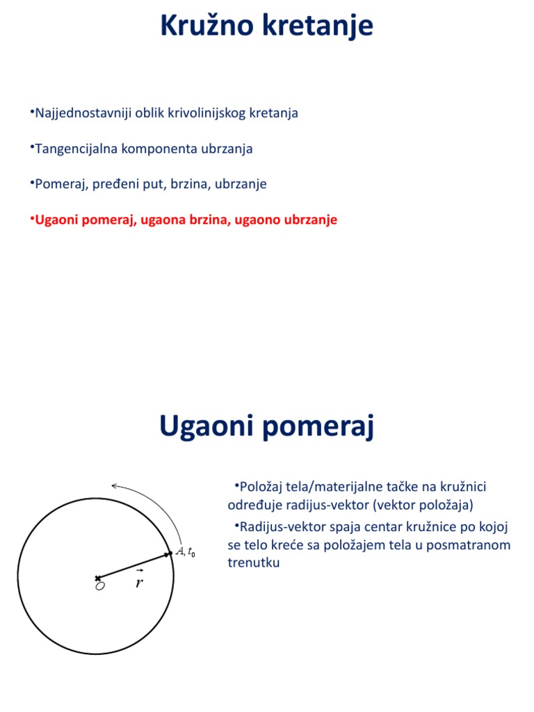Kinematika 2 - Kruzno Kretanje | PDF