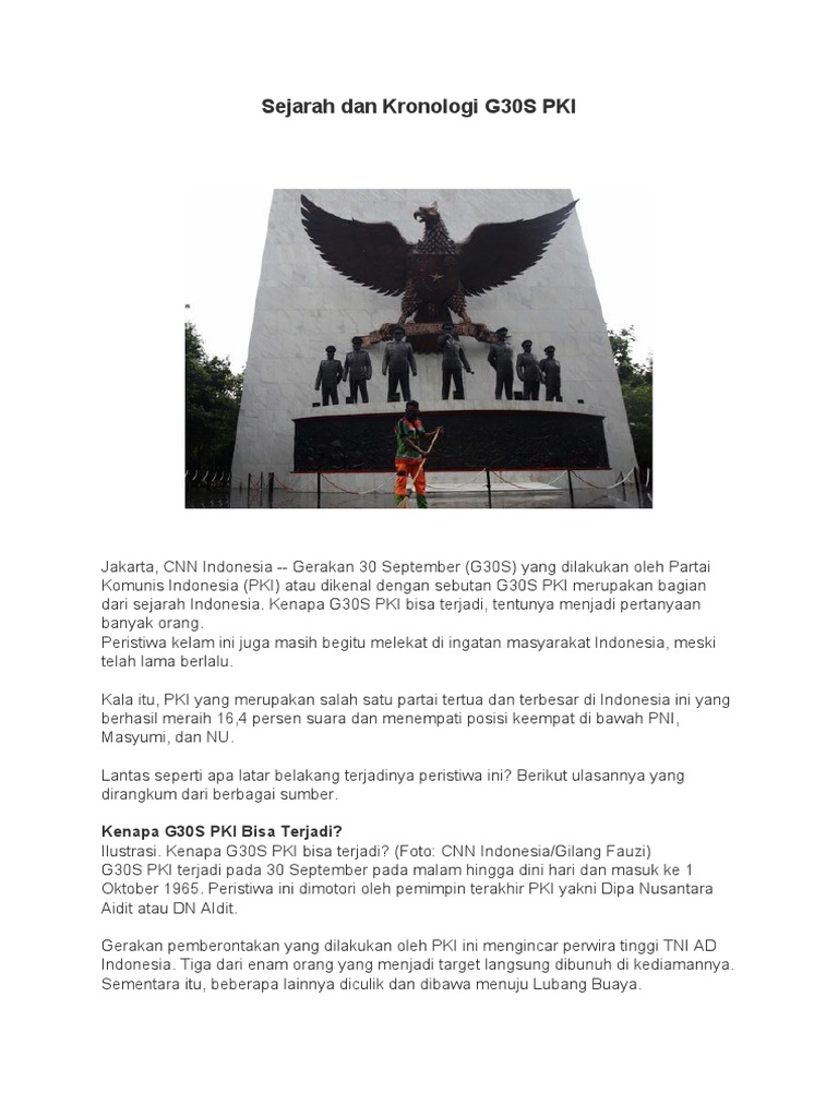 Sejarah Dan Kronologi G30S PKI | PDF
