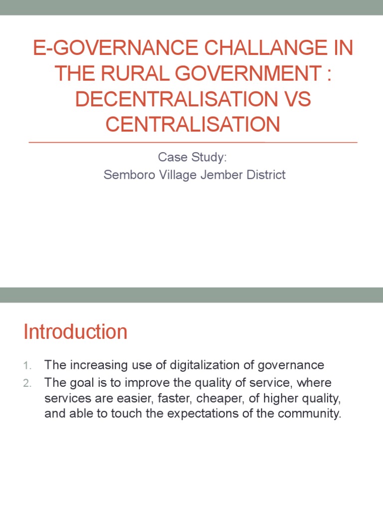 E-Governance Challange in the Rural Government | PDF