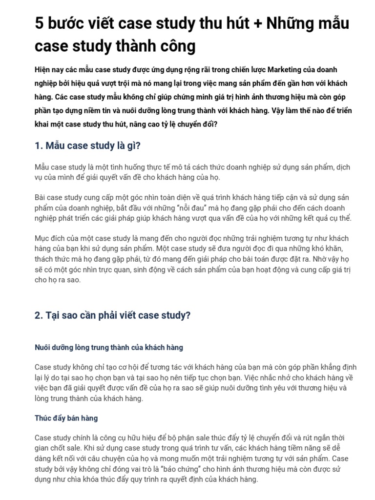 5 Bước Viết Case Study Thu Hút | PDF