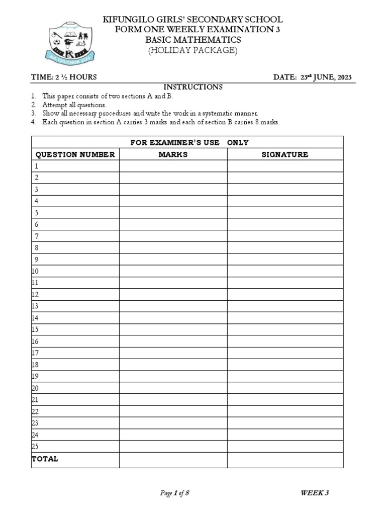 Math f1 Week 3 (Homepackage) | PDF | Numbers | Mathematics