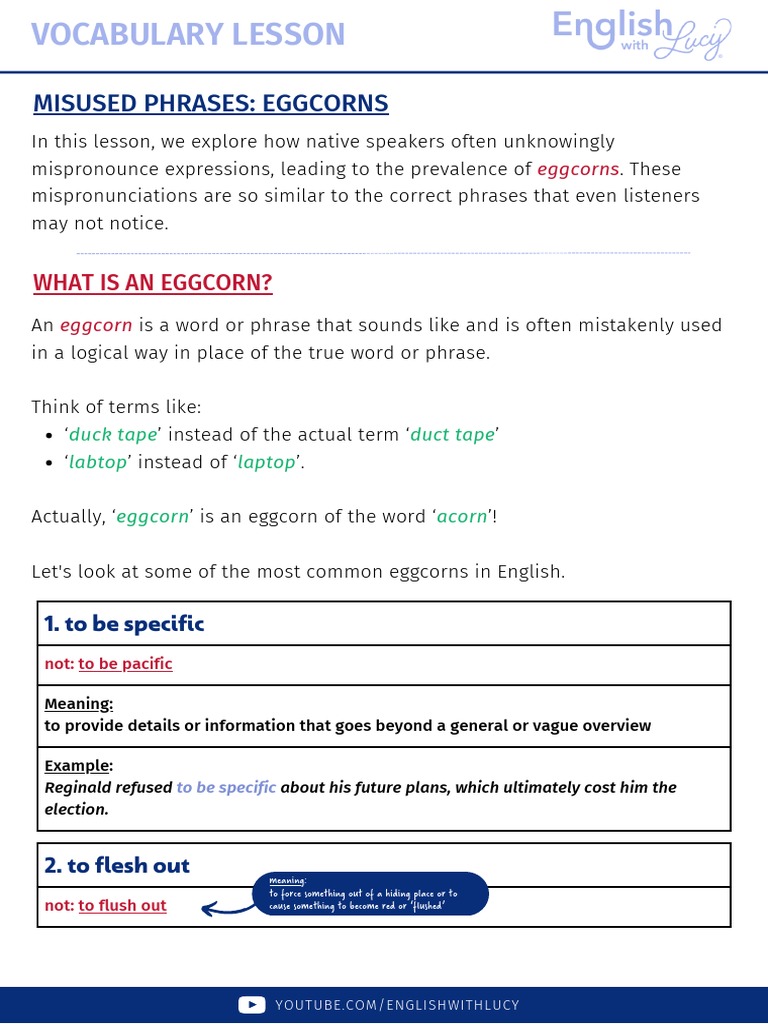 Misused Phrases Eggcorns | PDF | Career & Growth