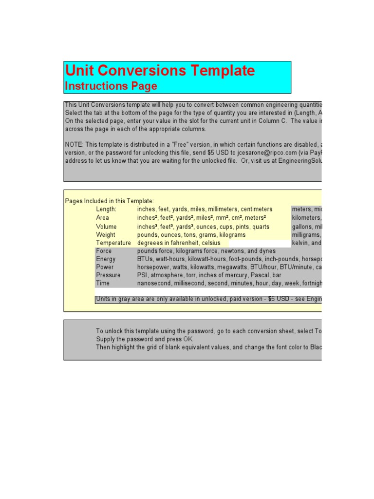 Conversions Template v2 0 | PDF