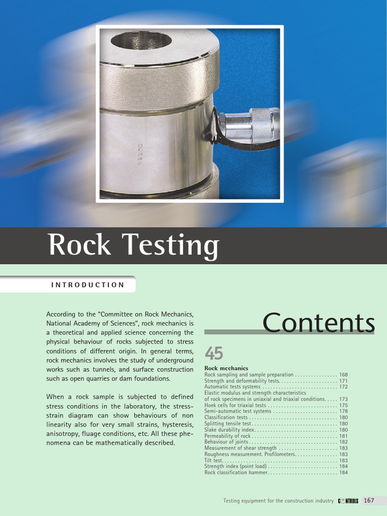 Rock Testing | PDF | Strength Of Materials | Deformation (Engineering)