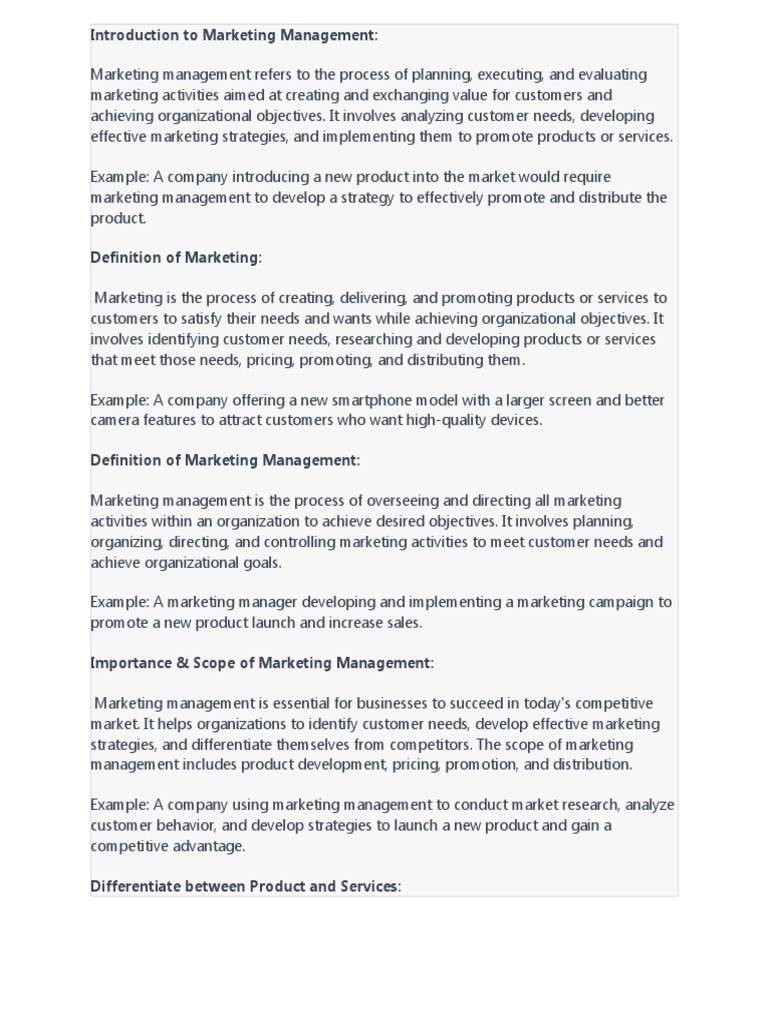 Introduction To Marketing Management | PDF