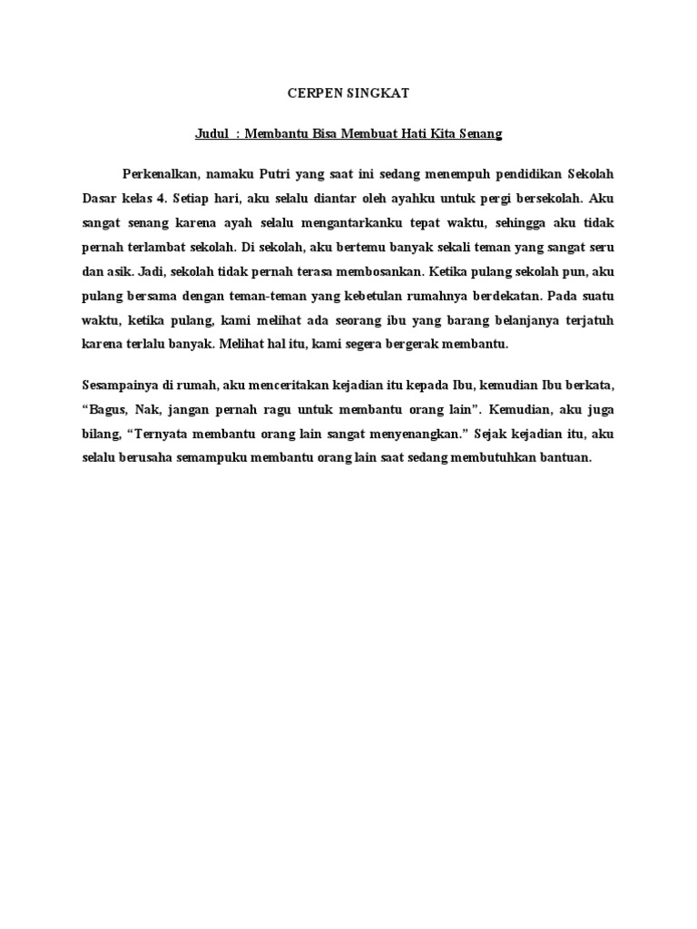 Cerpen Bindo KLS 4 | PDF