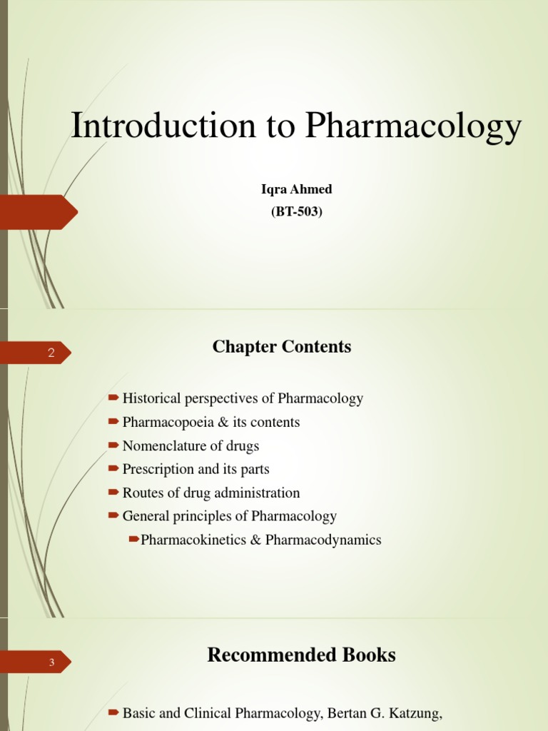 1 Intro To Pharmacology 2023 | PDF | Pharmacology | Medical Prescription