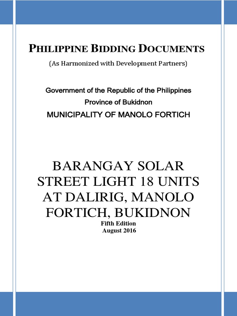 Barangay Solar Street Light 18 Units at Dalirig, Manolo Fortich ...
