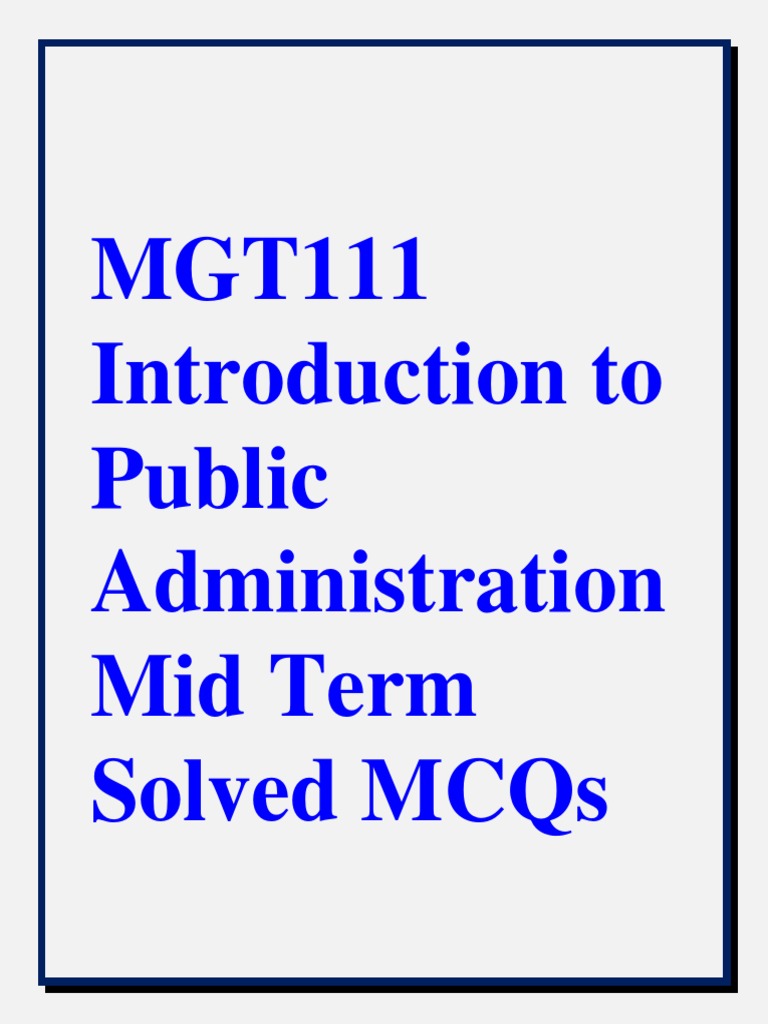 Mgt111 Mid Term Solved Mcqs | PDF