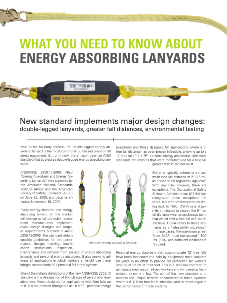 ANSI Z359.13: New Lanyard Standards | PDF | Safety