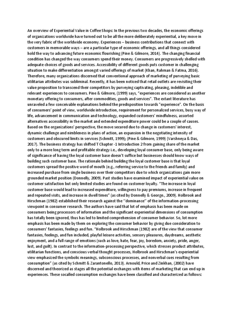 An Overview of Experiential Value in Coffee Shops | PDF | Sampling ...