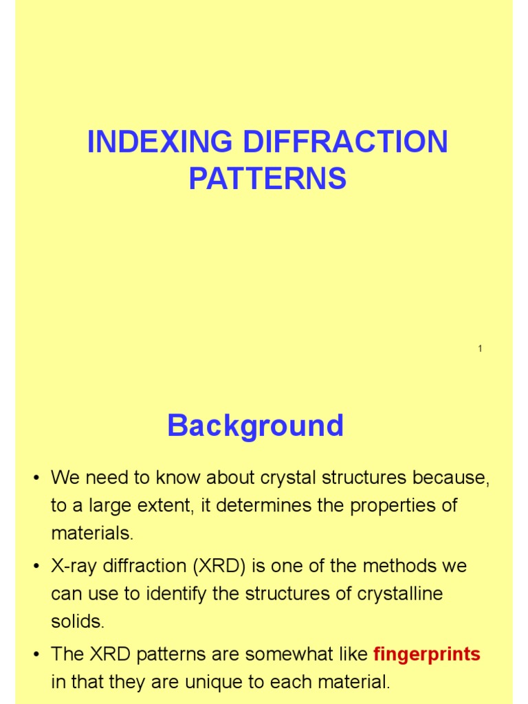 Indexing Diffraction Pattern | PDF