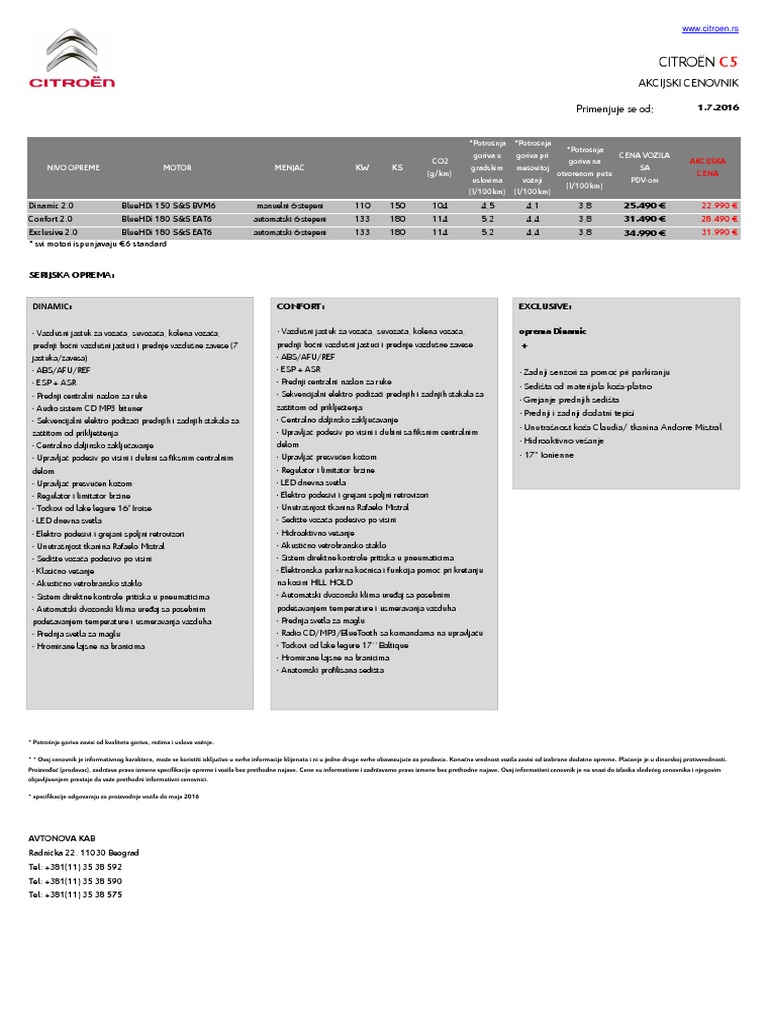 Citroen C5 2016 07 | PDF