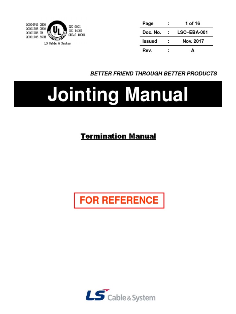 Termination Manual (Compatibility Mode) | PDF | Insulator (Electricity ...