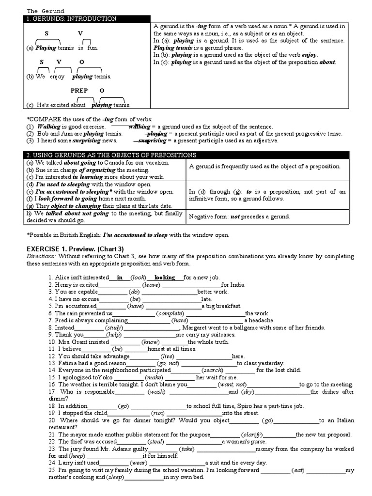 The Gerund As An Object of Preposition | PDF | Verb | Linguistic Morphology