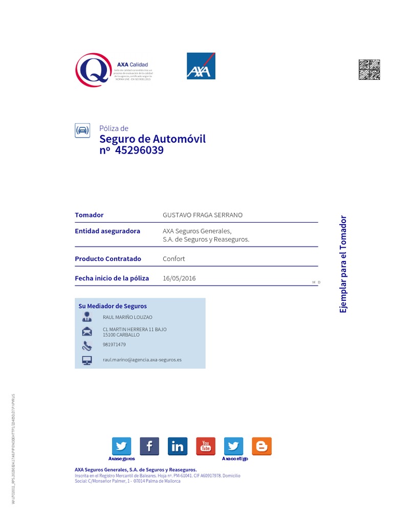 Seguro de Automóvil Nº 45296039 | PDF | Seguro | Seguro de vehículo