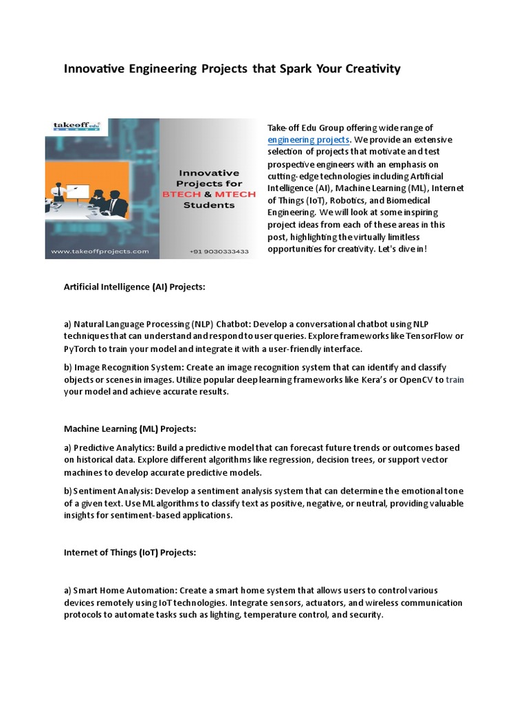 Innovative Engineering Projects | PDF