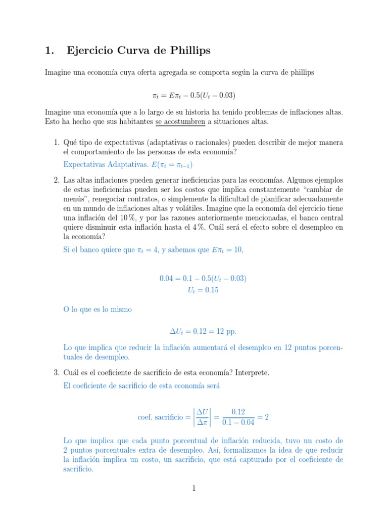 2 Ejercicios CP | PDF | Curva de Phillips | Inflación