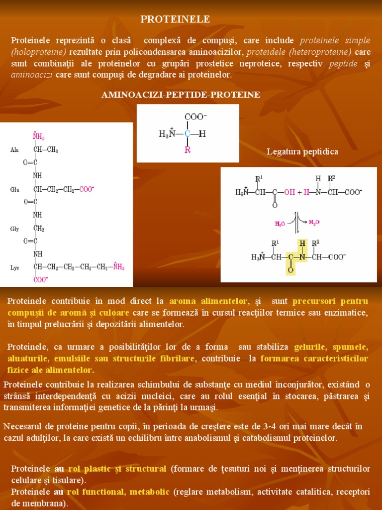 Cursul 4 - Chimia Alimentelor - Principalii Nutrienti Din Alimente - Proteinele | PDF