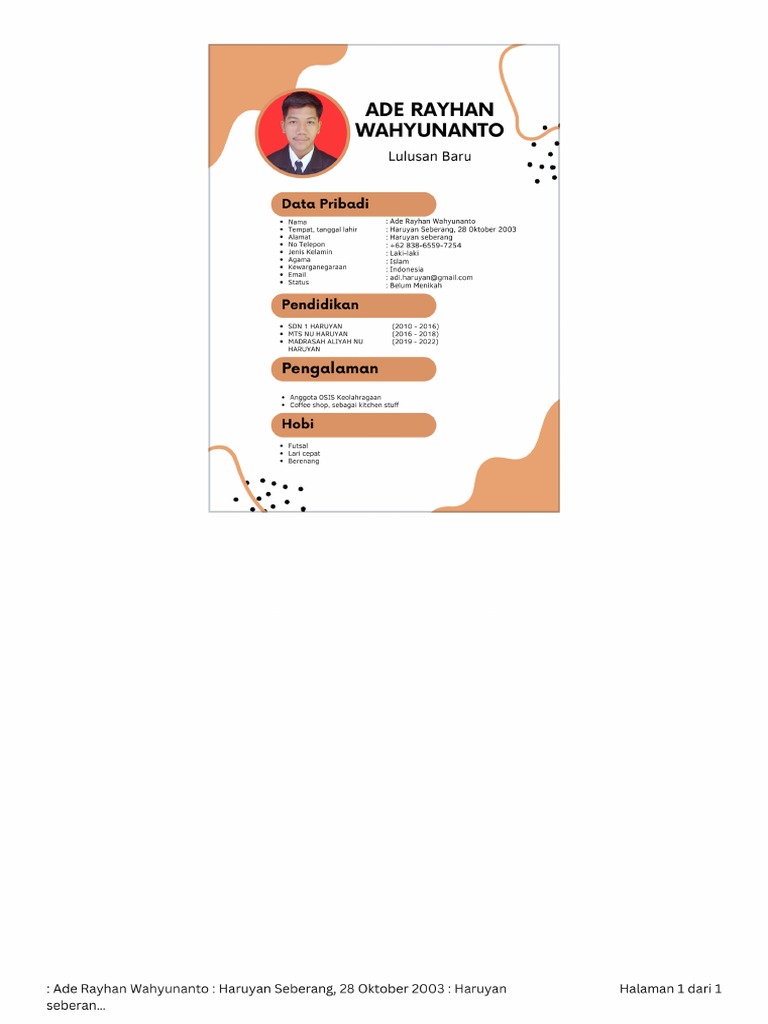 _Ade Rayhan Wahyunanto Haruyan Seberang, 28 Oktober 2003 Haruyan Seberang Perempuan Islam ...