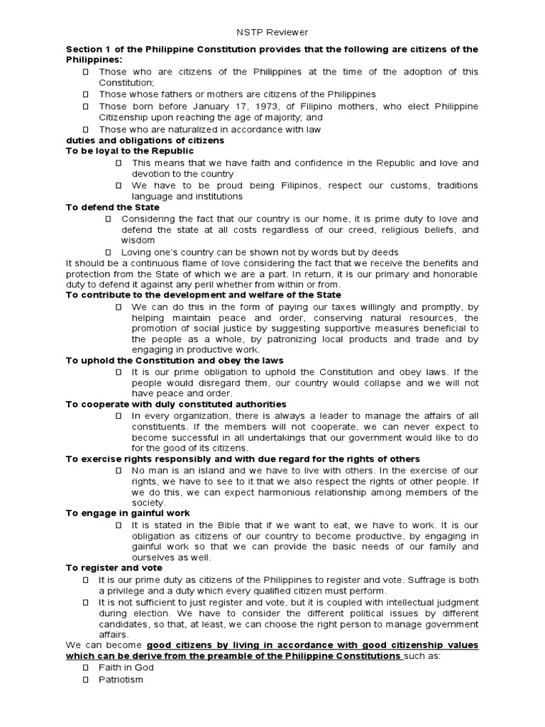 NSTP 1 Reviewer | PDF | Psychoactive Drugs | Nutrients