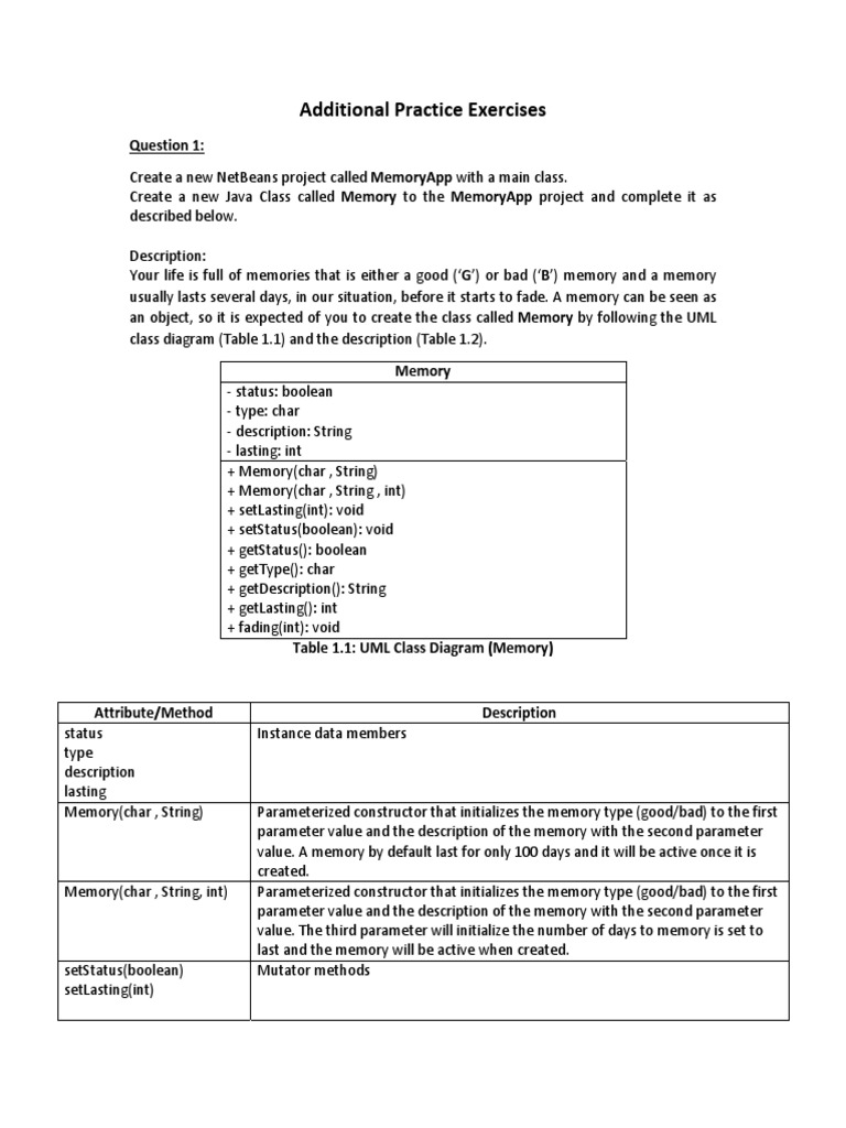 User Defined Concrete Classes Exercises Pdf Programming Constructor Object Oriented